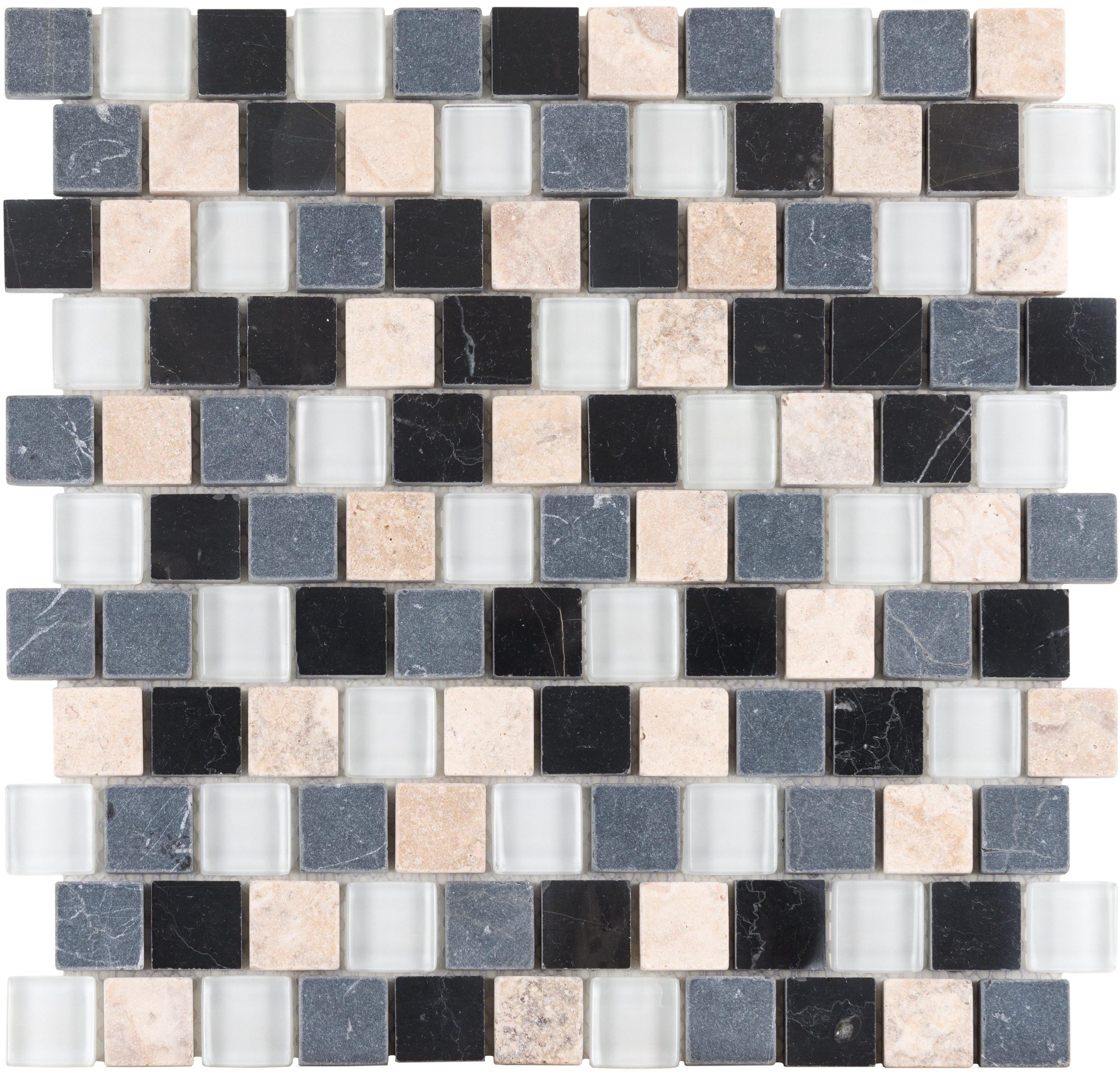 Shades of Grey 1" x 1" Offset Mosaic | Unique Design Solutions